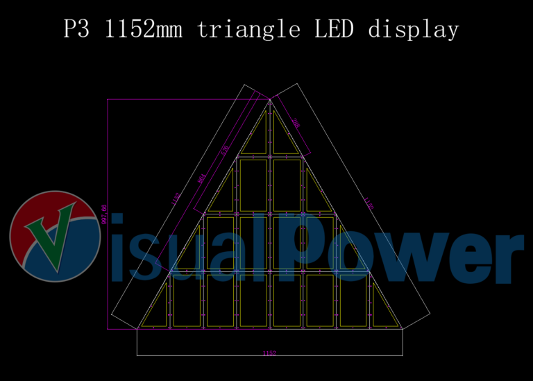Visualpower triangle shape led screen_triangle LED display_creative LED ...